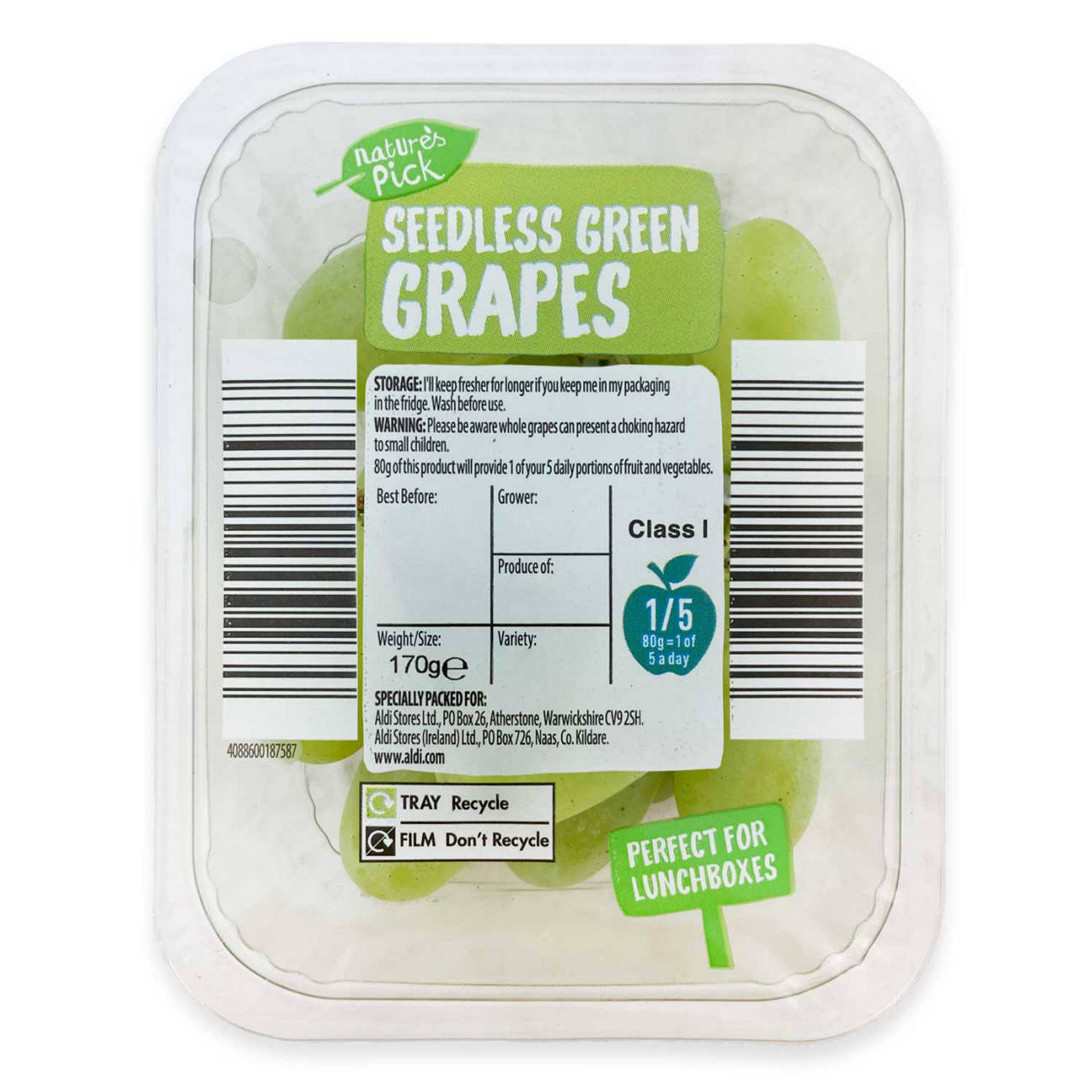 Seedless Green Grapes Snack Pack | ALDI UK